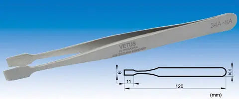 34A-SA Type SS (Cover Glass Forceps) Straight Square Tipped High ...
